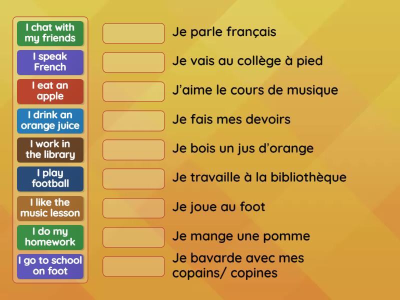 Q2,3,4. Une journée typique au collège - Match up