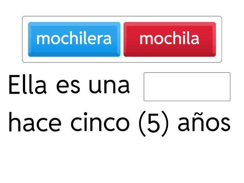 Completa las oraciones - Complete the sentence