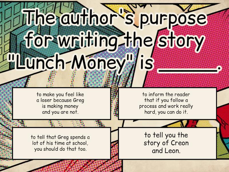 Reading- Lunch Money - Quiz