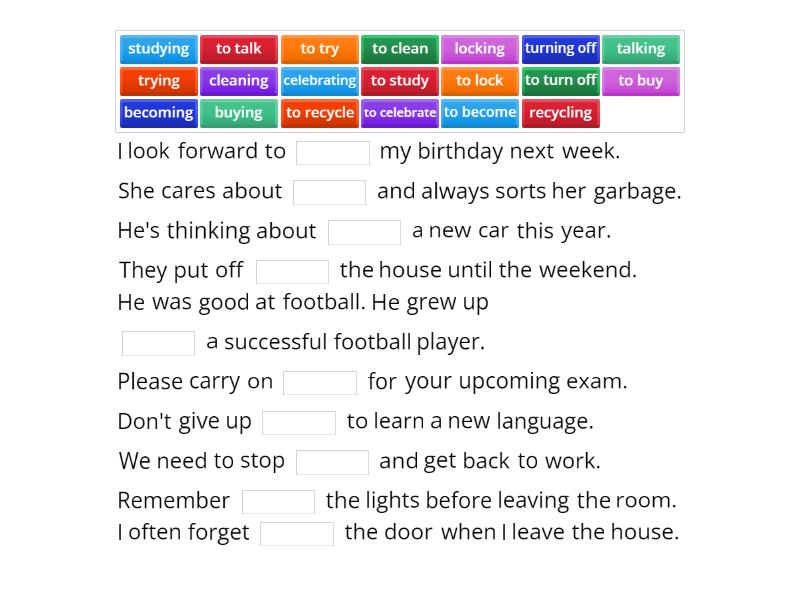 SpeakOut B1+ 3rd edition Unit 1B Verb patterns - Complete the sentence