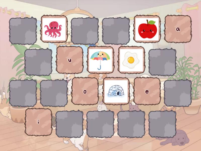 Short Vowels and Digraphs Memory Match - Matching pairs
