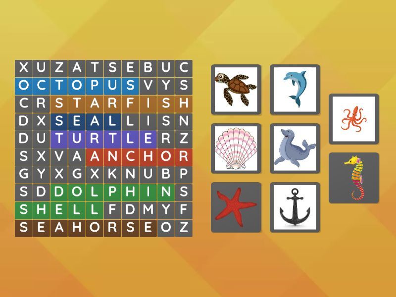 Super Minds 3 Unit 5 Sea - Wordsearch