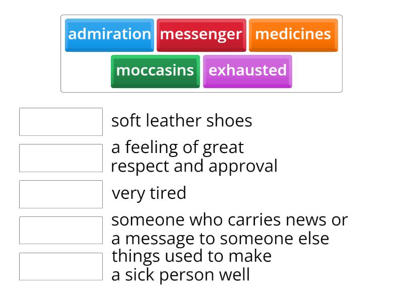 The Legend of the Lady Slipper Vocabulary - Match up