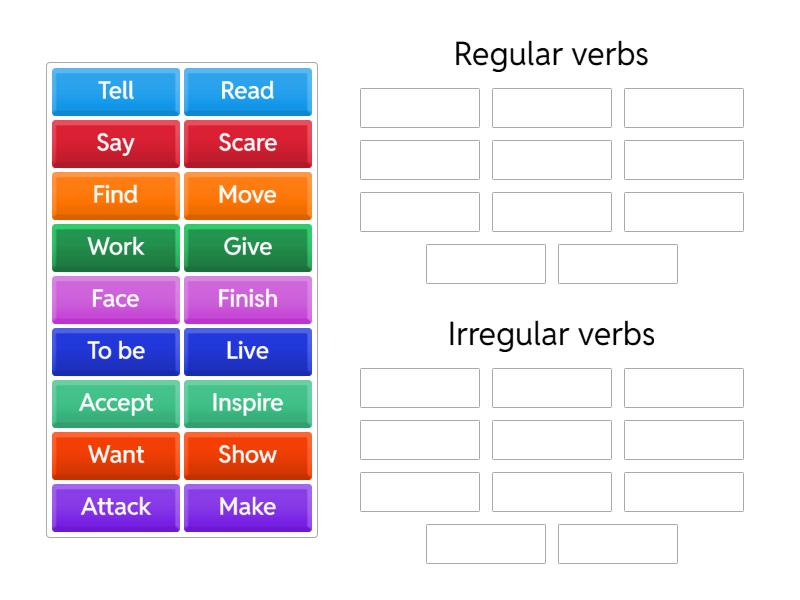 Regular VS Irregular verbs - Group sort