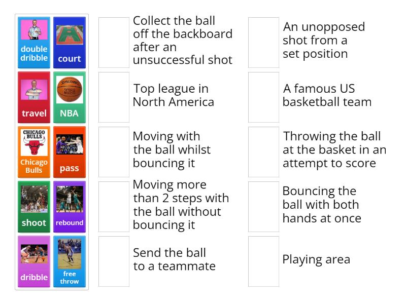 Basketball Vocabulary - Match up