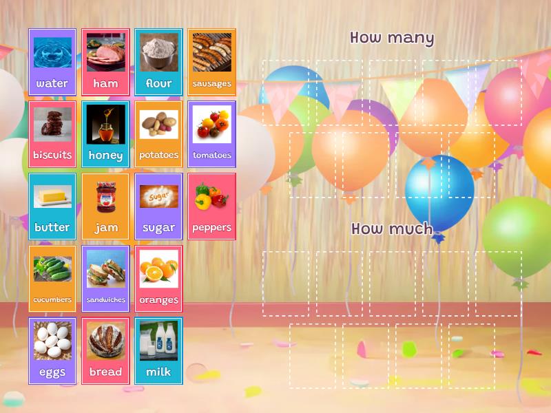 How much/How many Sorting Game - Group sort