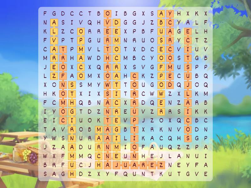 U5. Plan de Ayutla - Wordsearch