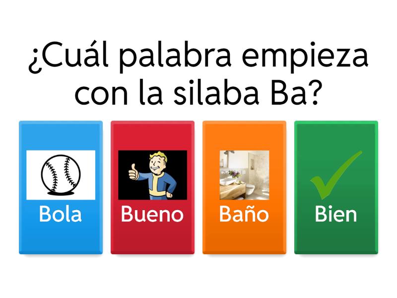 SILABAS CON B - Cuestionario