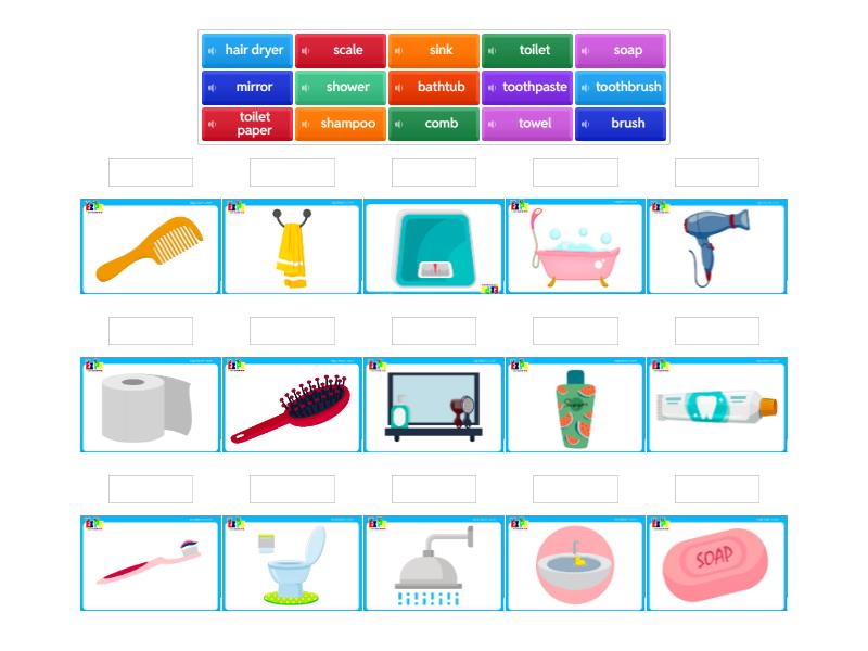 bathroom things - Match up