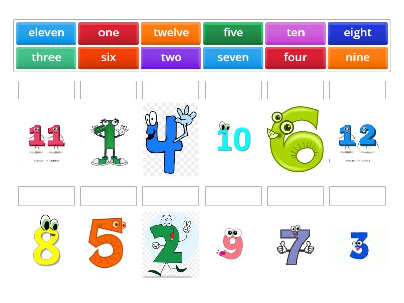 Numbers 1 - 12 - Match up