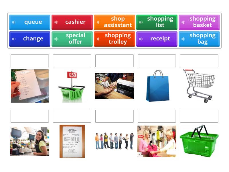 shopping nouns - Match up
