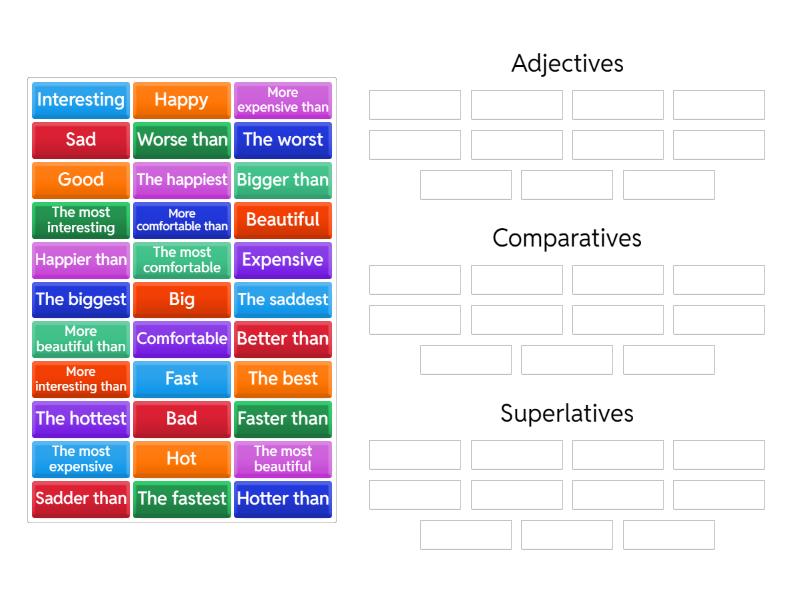 Comparatives & Superlatives groups - Group sort