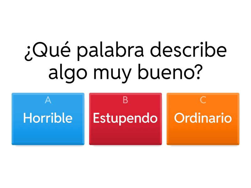 ADJETIVOS PREGUNTAS / HSDS - C3 - Quiz