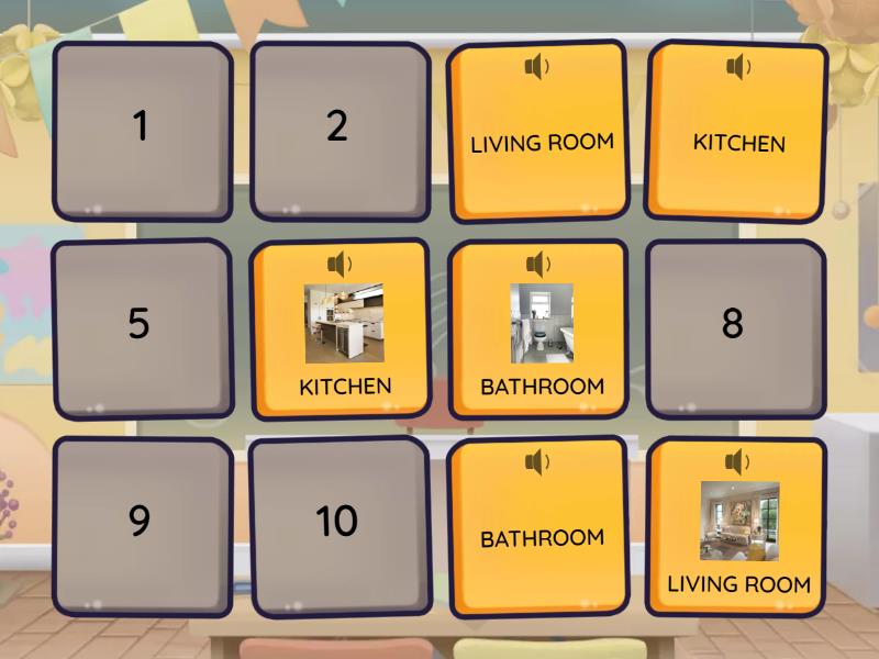 MEMORY GAME ROOMS IN THE HOUSE - Matching pairs