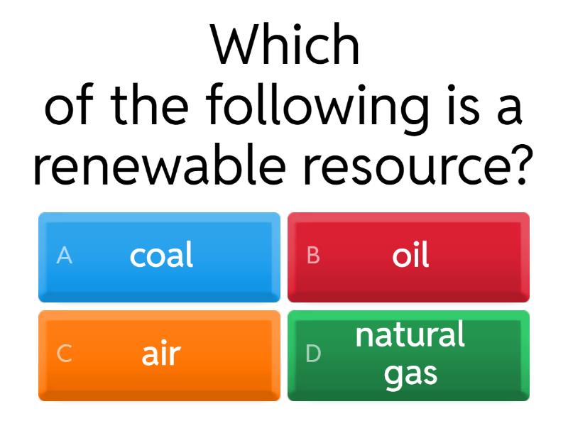 Natural Resources and the Formation of Fossil Fuels - Quiz
