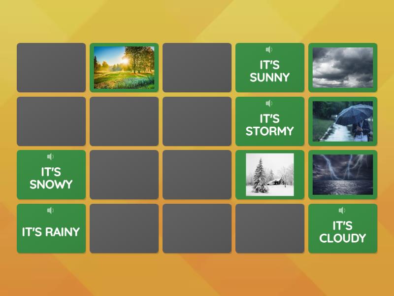 Weather Memory Game - Matching pairs