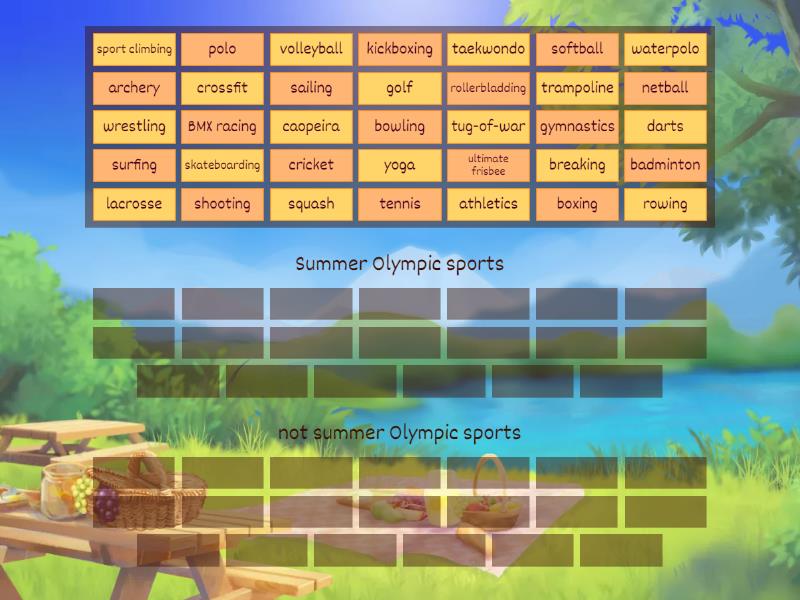 Summer Olympic 2024 sports - Ordenar por grupo