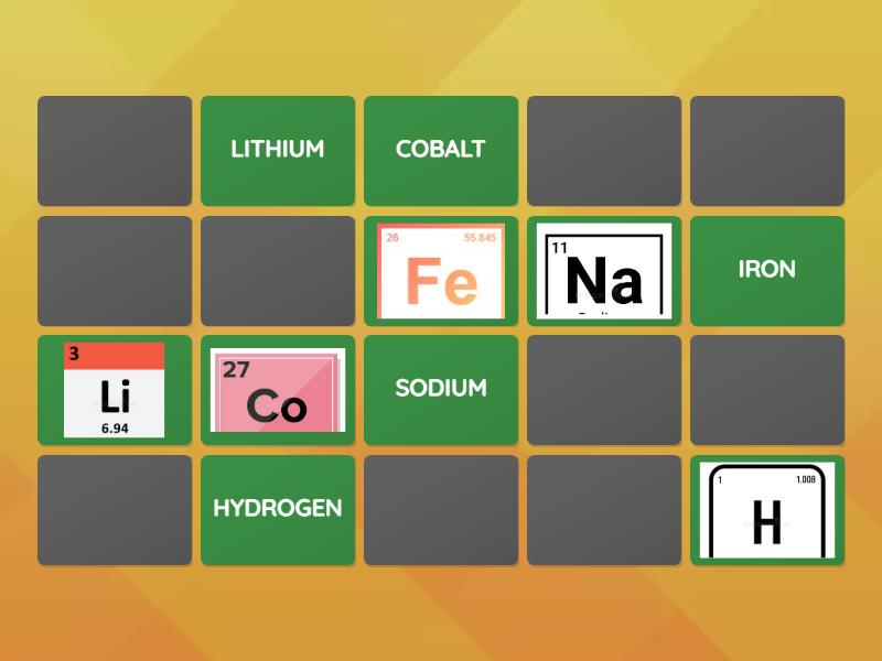 ELEMENTS - PERIODIC TABLE - Matching pairs