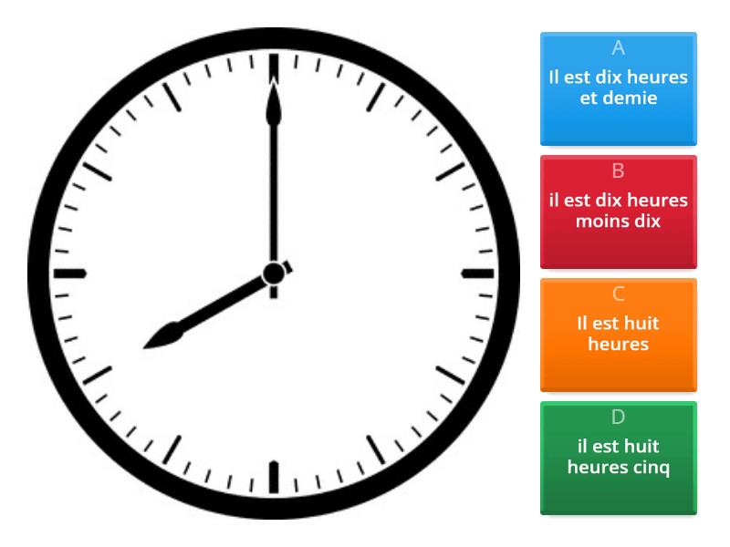 Comprendre l'heure - Quiz