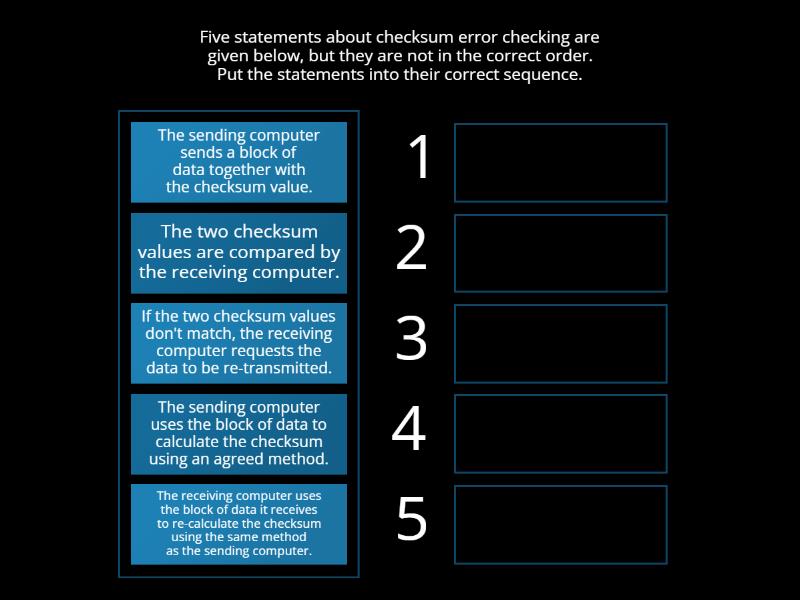 Checksum - Rank order