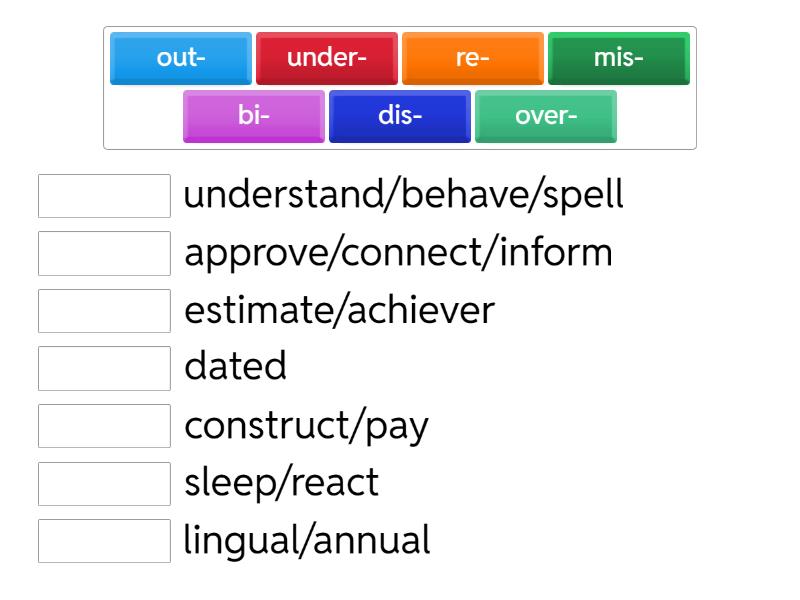 Prefixes - Match up