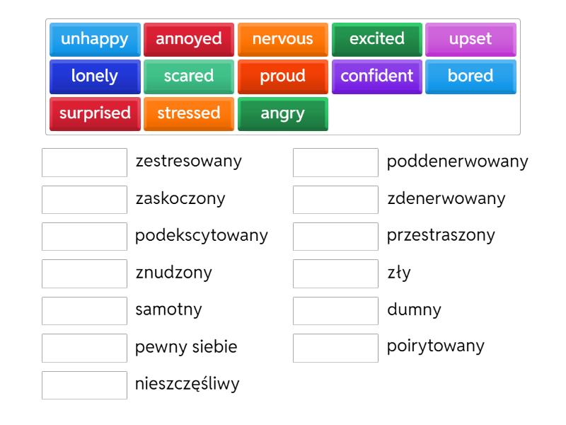 Together 5 Unit 4 - feelings and emotions - Abbinamenti