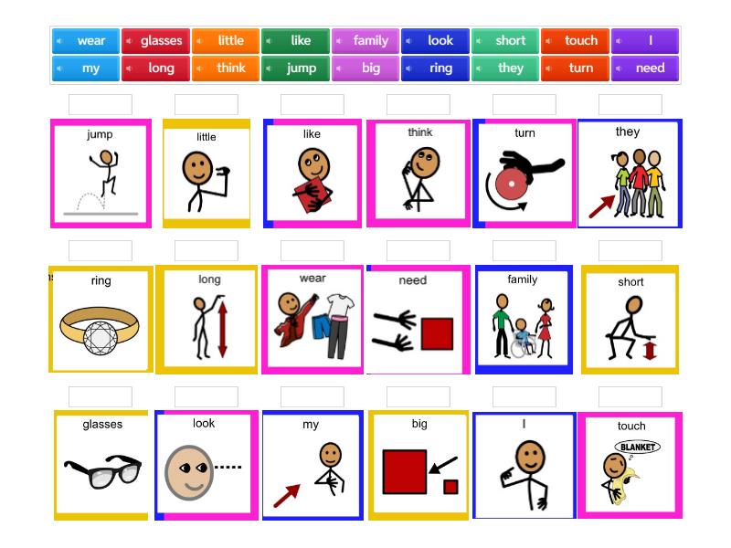 The Best Part of Me-Core Word Practice - Match up