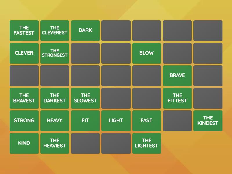 Superlatives - Memory Game - Matching pairs
