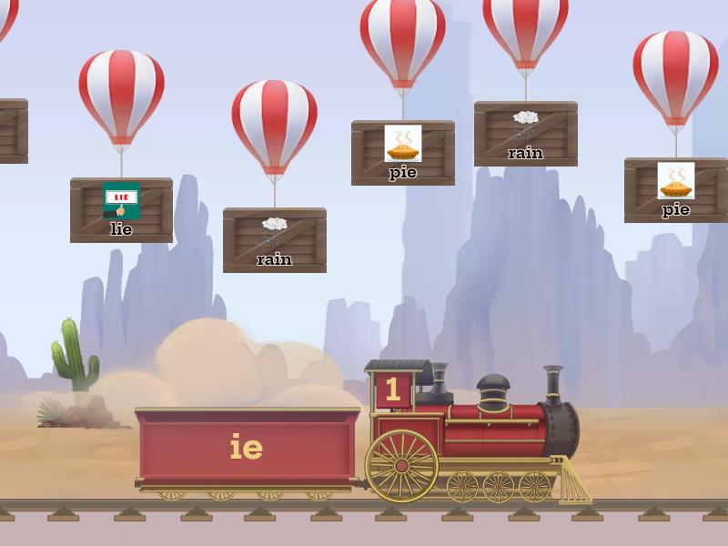 Vowel Teams ay, ai, ee, ie, oa - Balloon pop