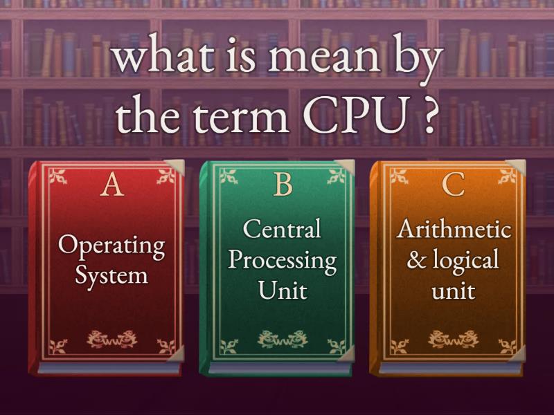 Evaluation activity about CPU - Quiz
