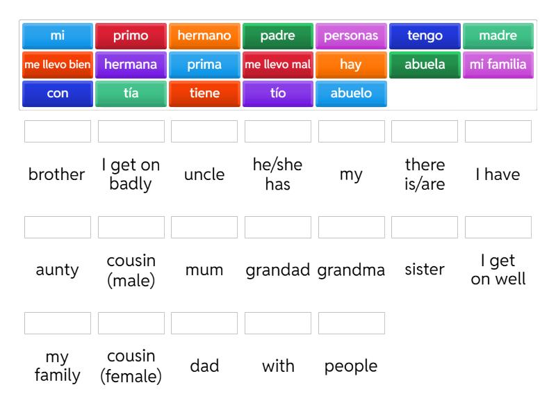 Mi familia - Match up
