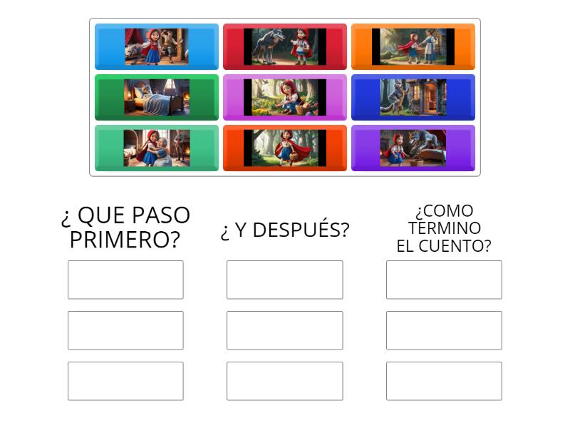 Ordenar la secuencia del cuento - Group sort