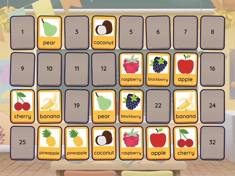 Fruits - Memory - Matching pairs