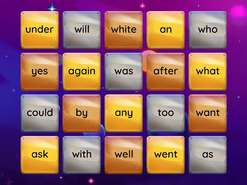 81-100 Dolch Word List - Kaboom! - Flip tiles