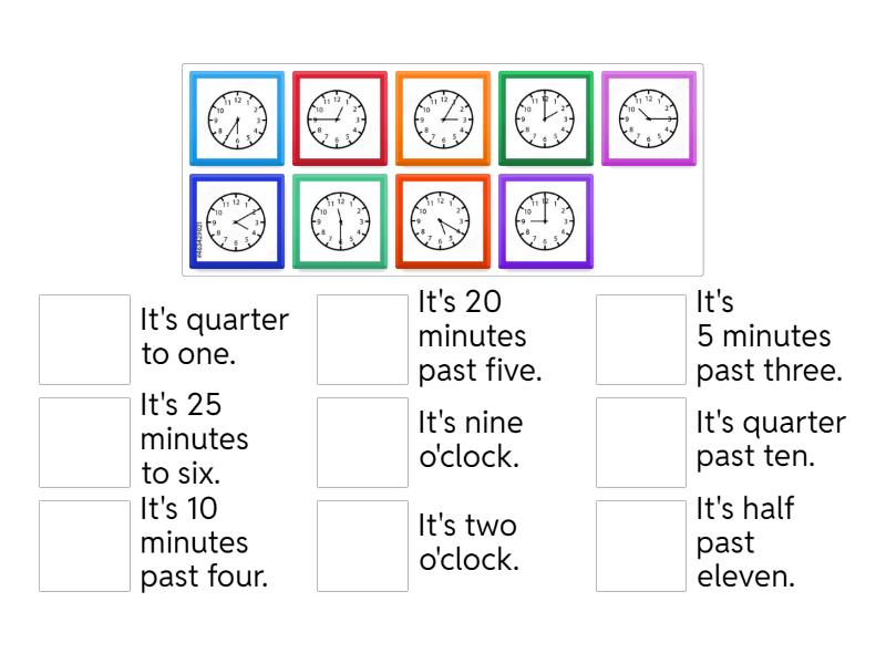 Telling time - Match up