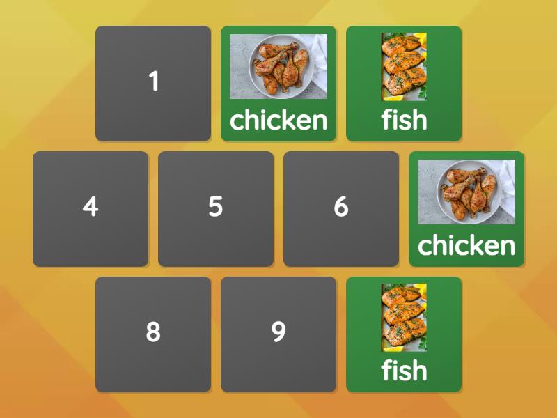 Dinner Foods - Matching pairs