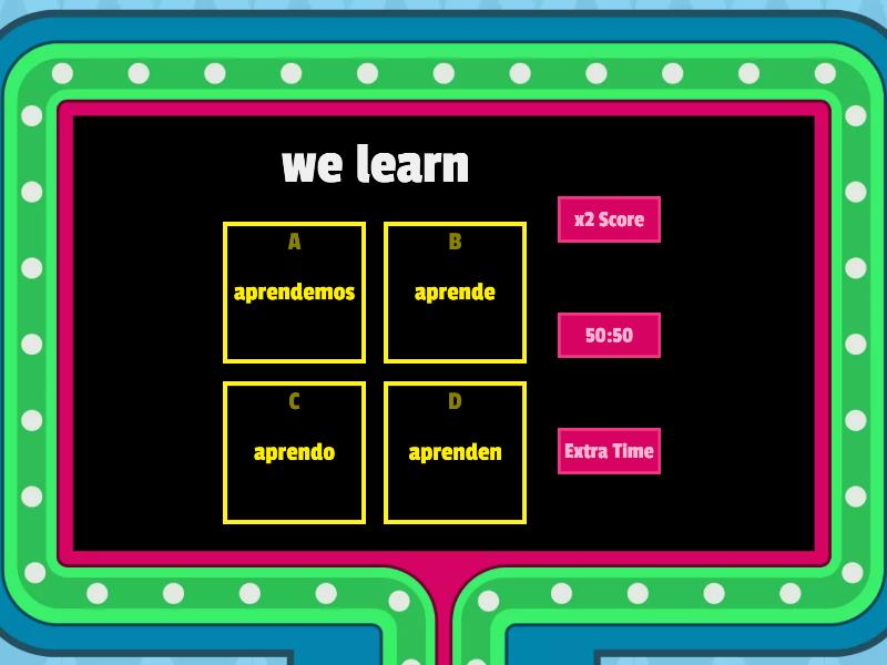Present Tense in Spanish - IR and ER verbs - Gameshow quiz