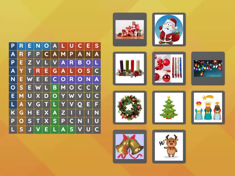 Sopa de letras navidad - Wordsearch
