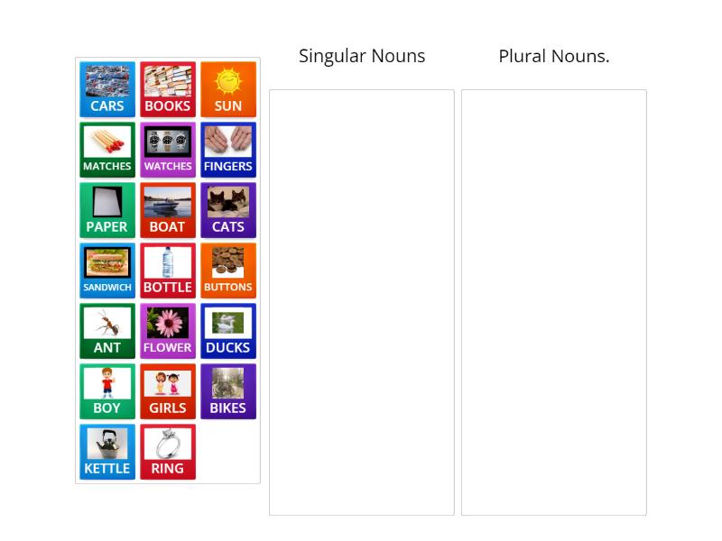 Review - Singular Nouns and Plural Nouns. - التصنيف