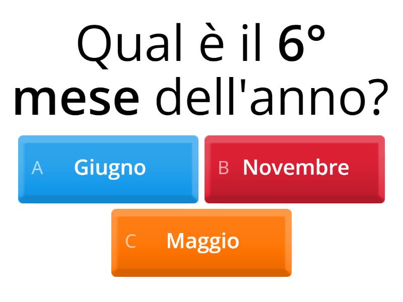 CALENDARIO e ... operazioni! - Quiz