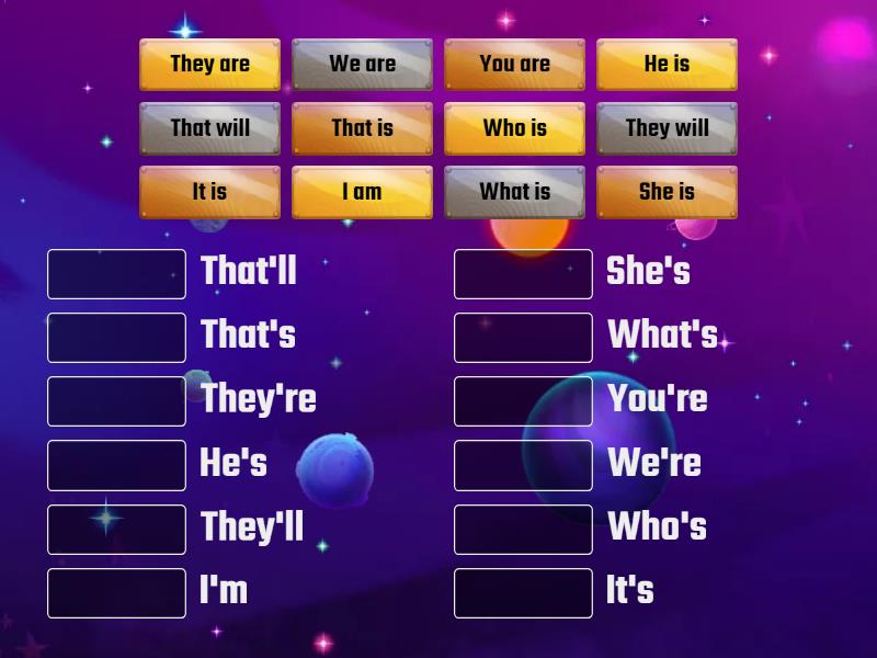 Contractible copula-matching game-comprehension - Match up