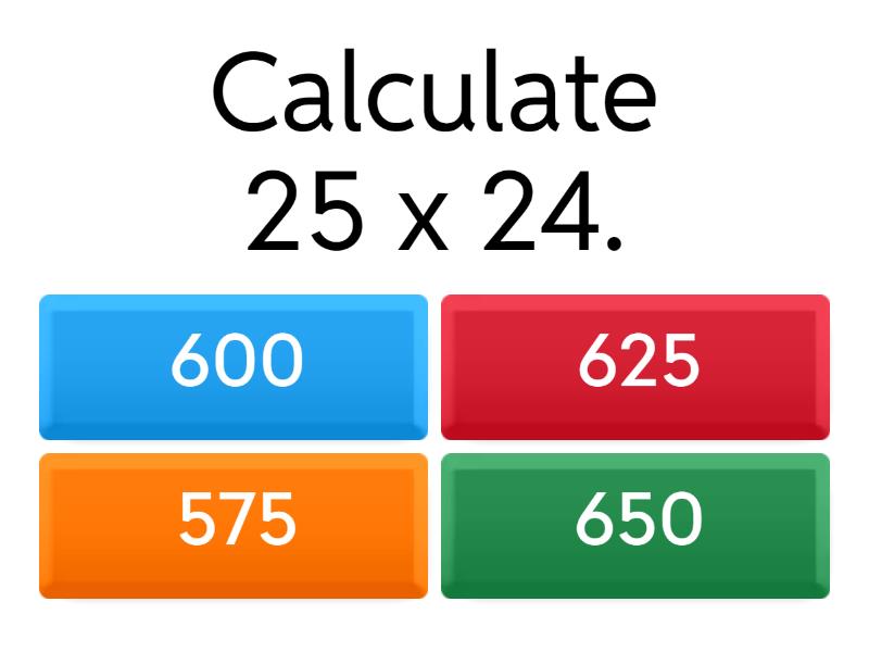 Multiplying Large Numbers - Quiz