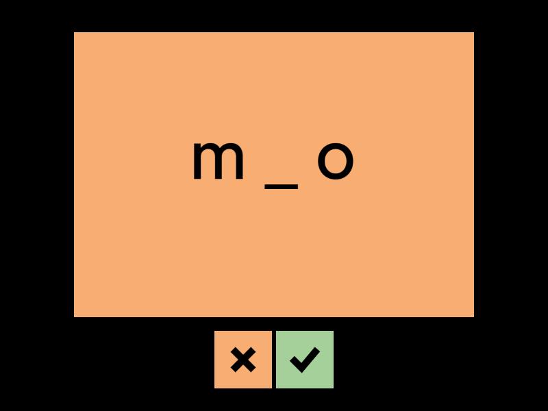 Missing Letter Deck 2 - a _ c - Flash cards