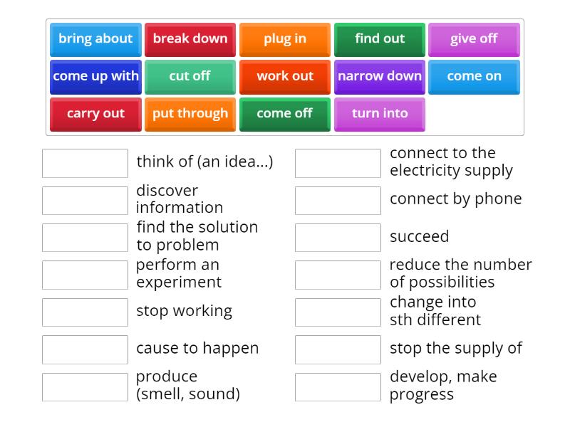 Phrasal verbs (science and technology) - Match up