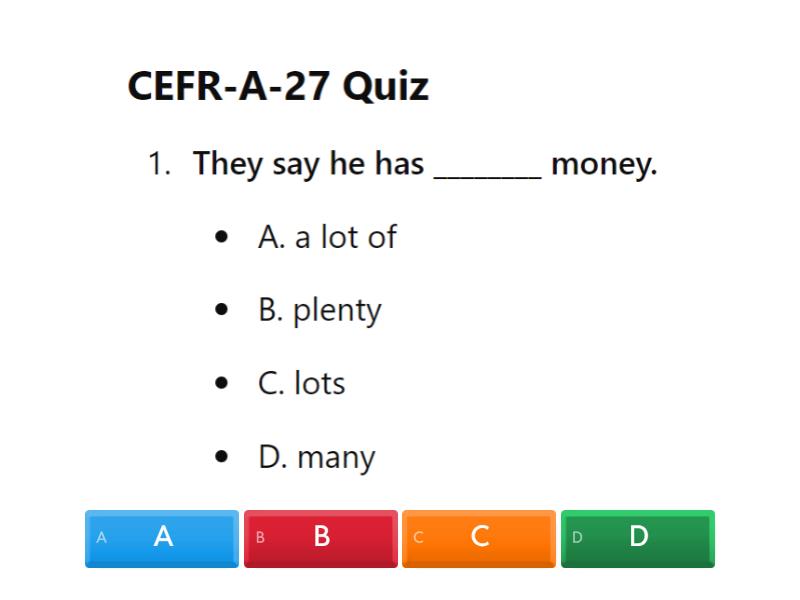 CEFR A2-27 - Quiz