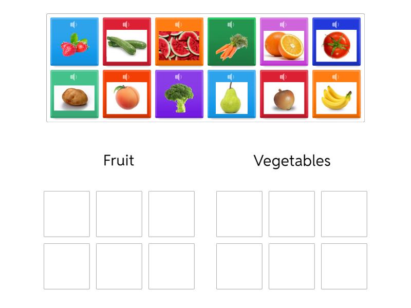 Sorting fruits and vegetables - Group sort