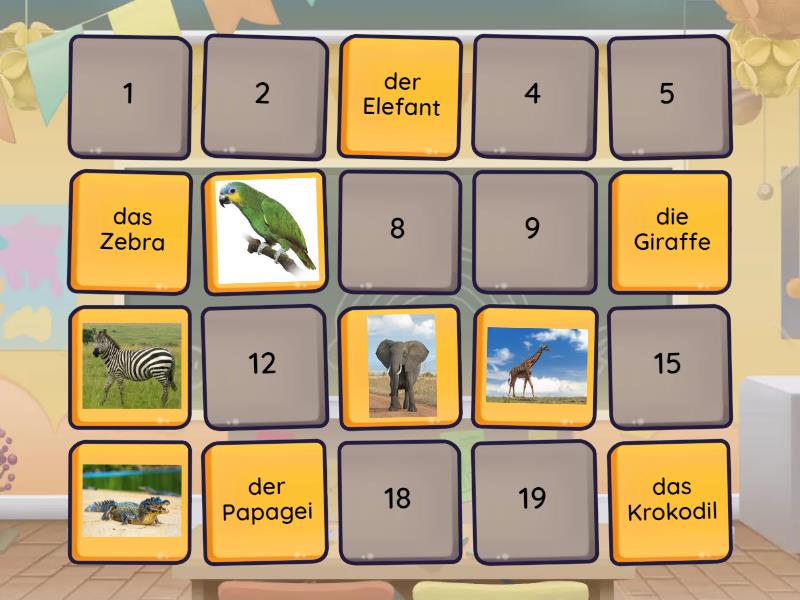 Finde die Paare!- Wildtiere - Matching pairs