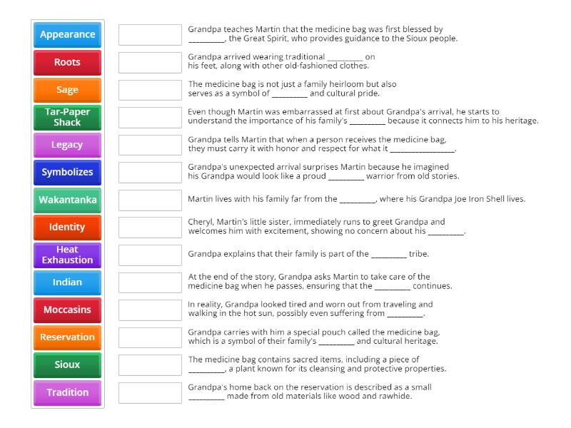 The Medicine Bag - Match up