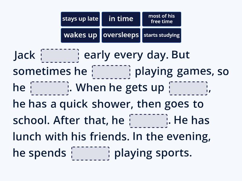 Daily routines - A1-A2 - Complete the sentence