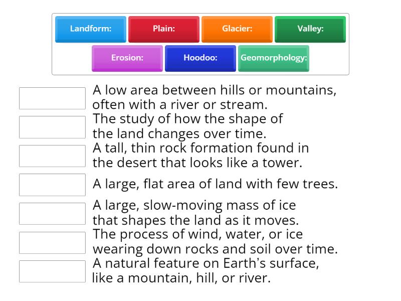 Landforms - Match up
